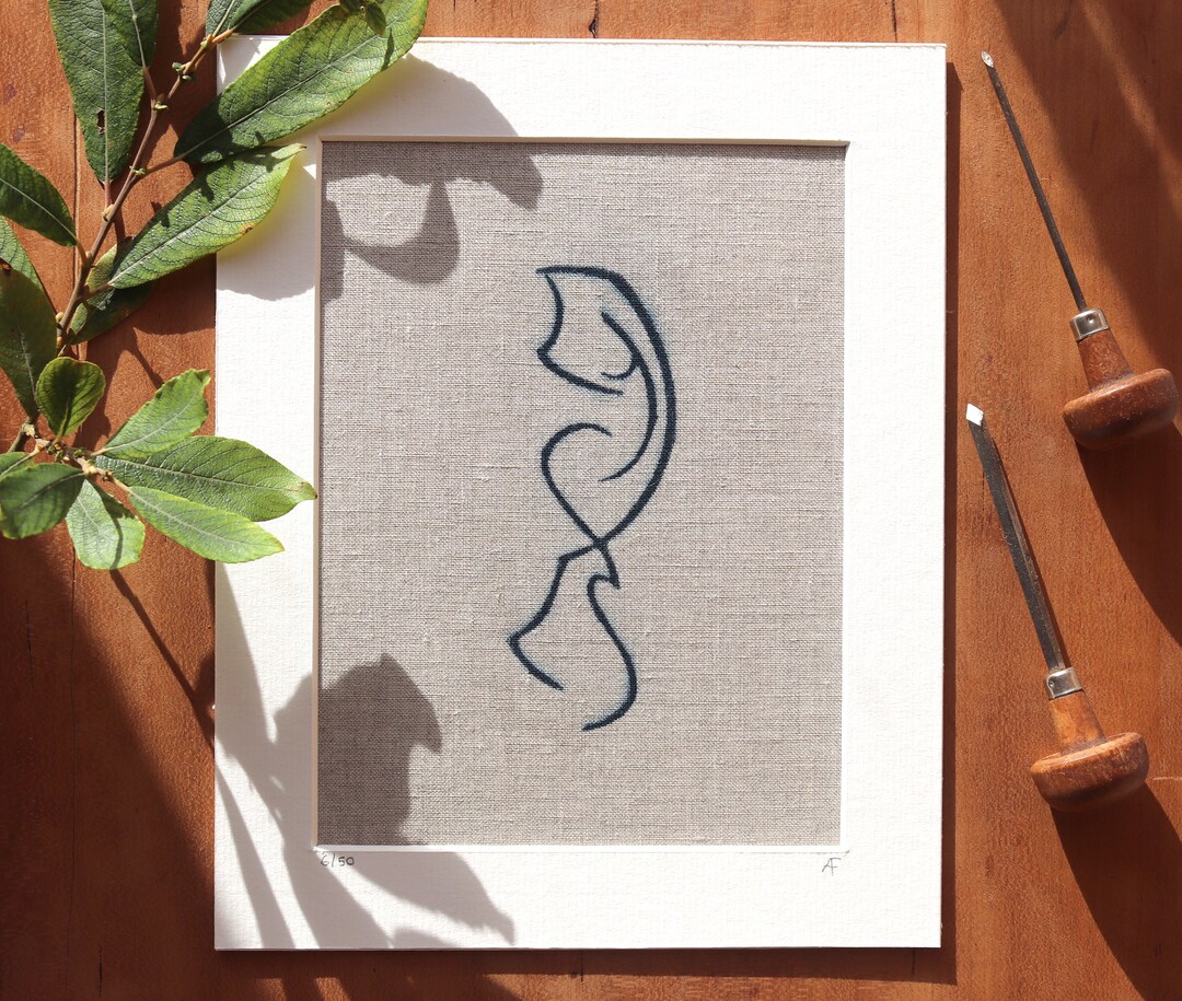Hannah: an Original Design Hand-block Art Print in Natural Indigo Dye ...
