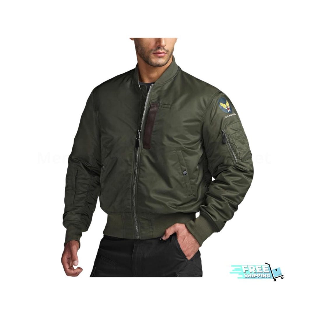 Men's MA-1 Flight Jacket: Water-resistant Padded Bomber - Etsy