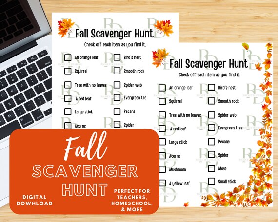 Fall Scavenger Hunt Printable for Early Childhood Elementary - Etsy
