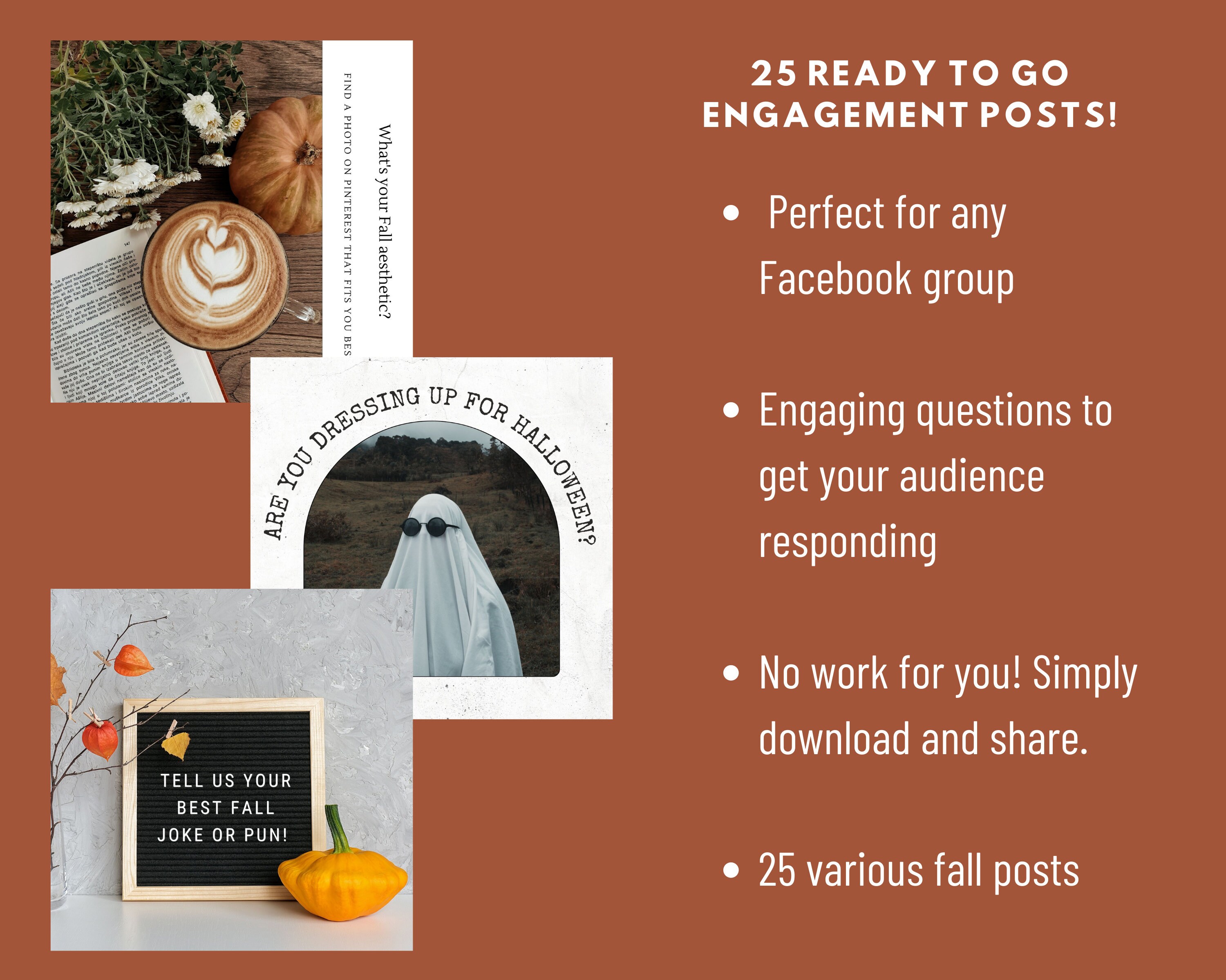 Fall Social Media Content Pack, Social Media Engagement Posts for ...