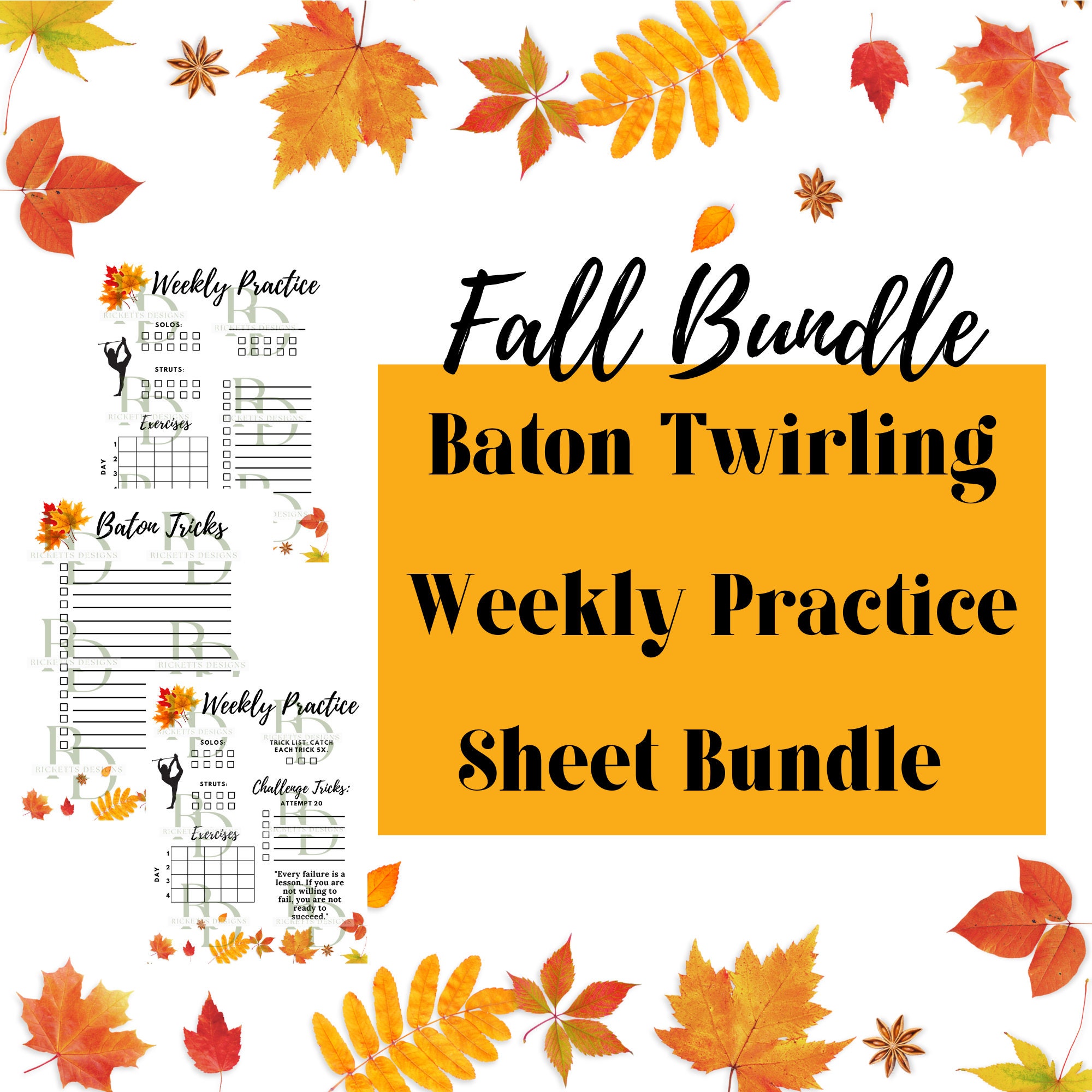 Baton Twirling Practice Sheets, Digital Download, Printable Baton ...
