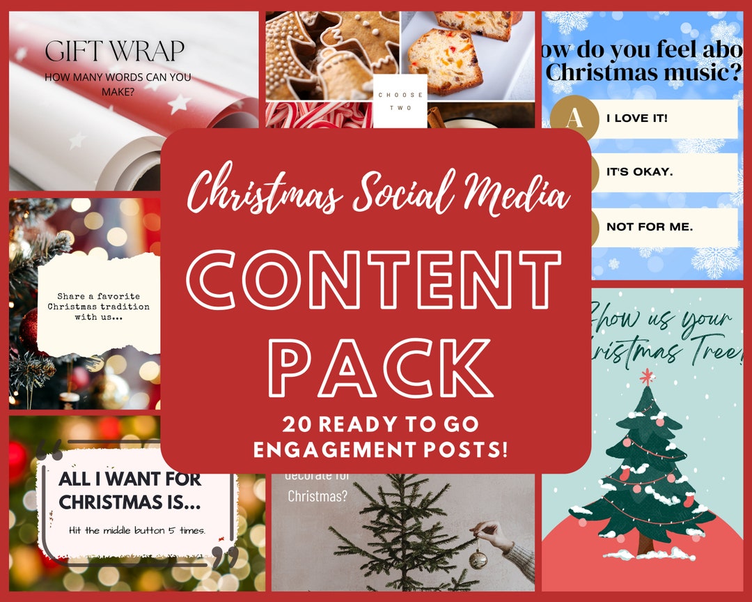 Christmas Social Media Content Pack, Engaging Facebook Posts for ...