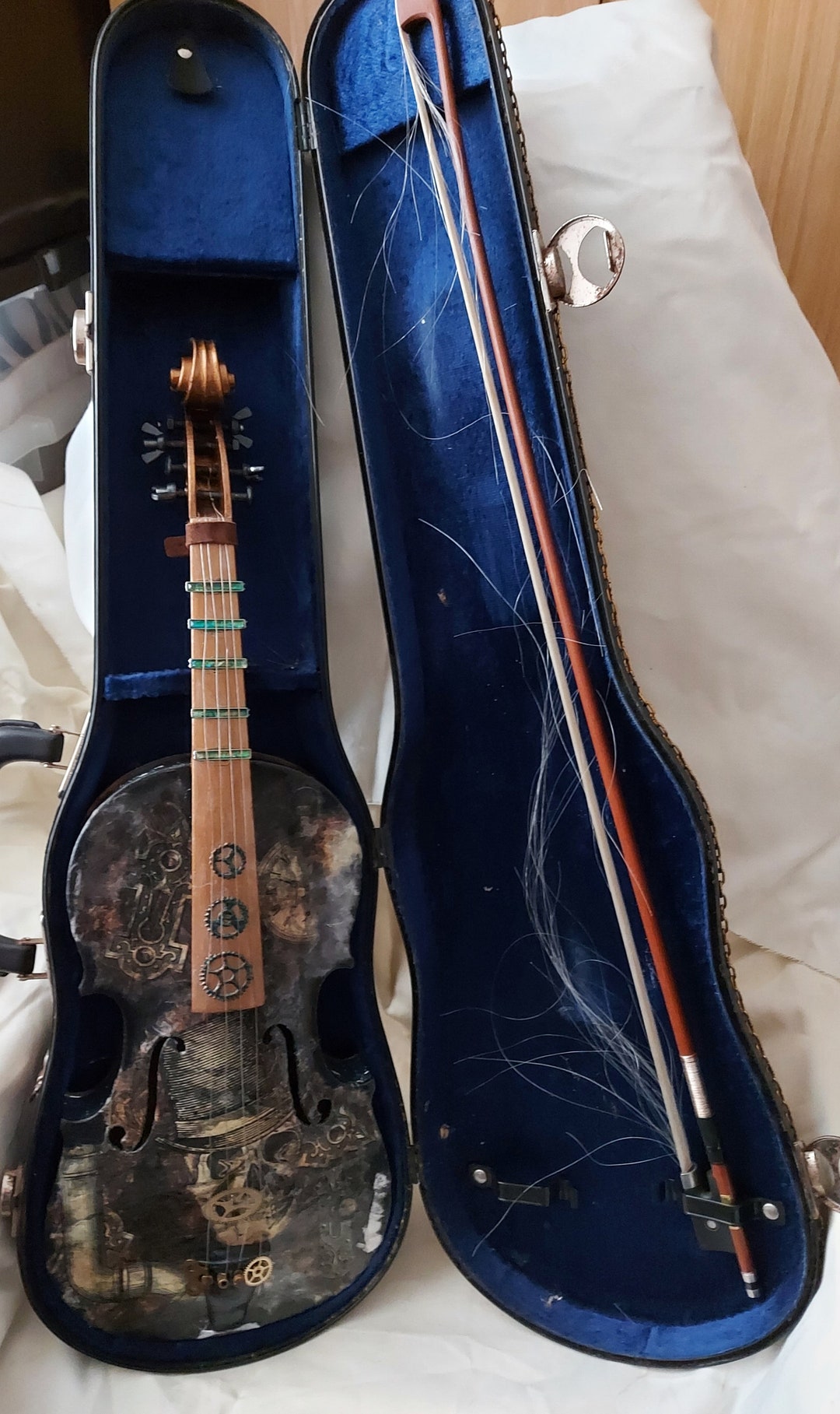 Steampunk Violin With Bow in Case - Etsy