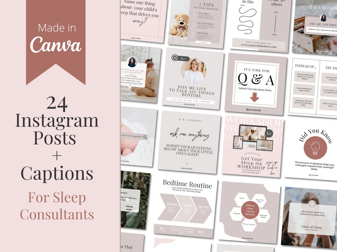 Instagram Templates for Sleep Consultants | Sleep Coach Social Post ...
