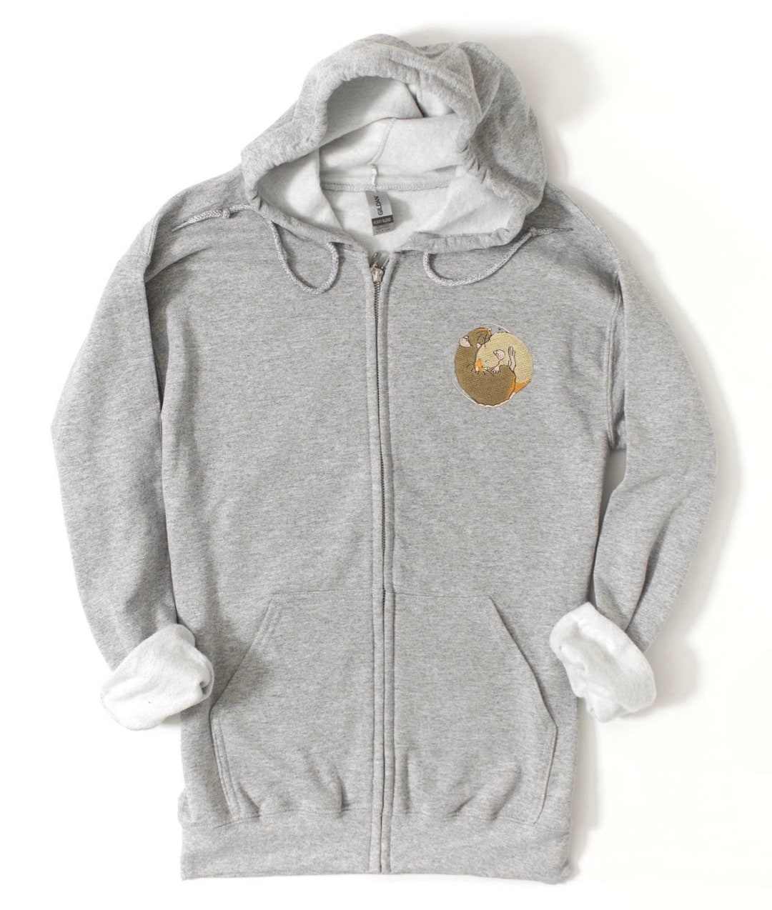 Embroidered Rat Zip-up Hoodie: Rat Lover Gift - Etsy