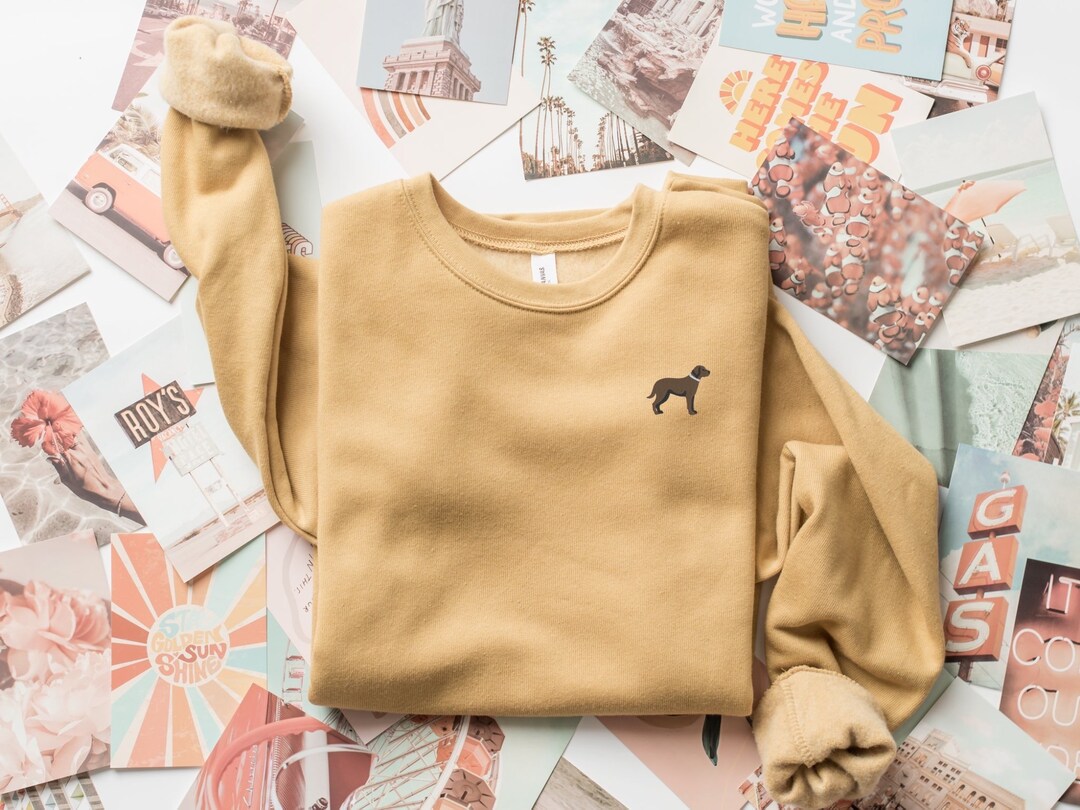 Embroidered Labrador Retriever Sweatshirt, Stitched Dog Silhouette ...