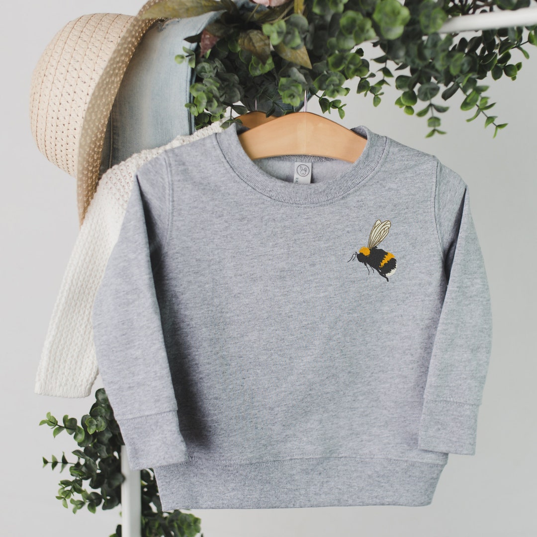 Kids Bee Sweatshirt, Toddler and Youth Embroidered Bumblebee Sweater ...