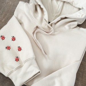 Embroidered Ladybug Hoodie: Stitched Sleeve Design - Etsy