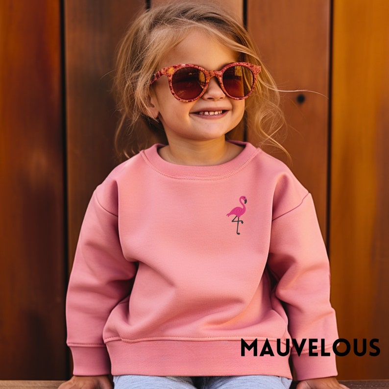 Kids Flamingo Sweatshirt, Toddler and Youth Embroidered Flamingo ...