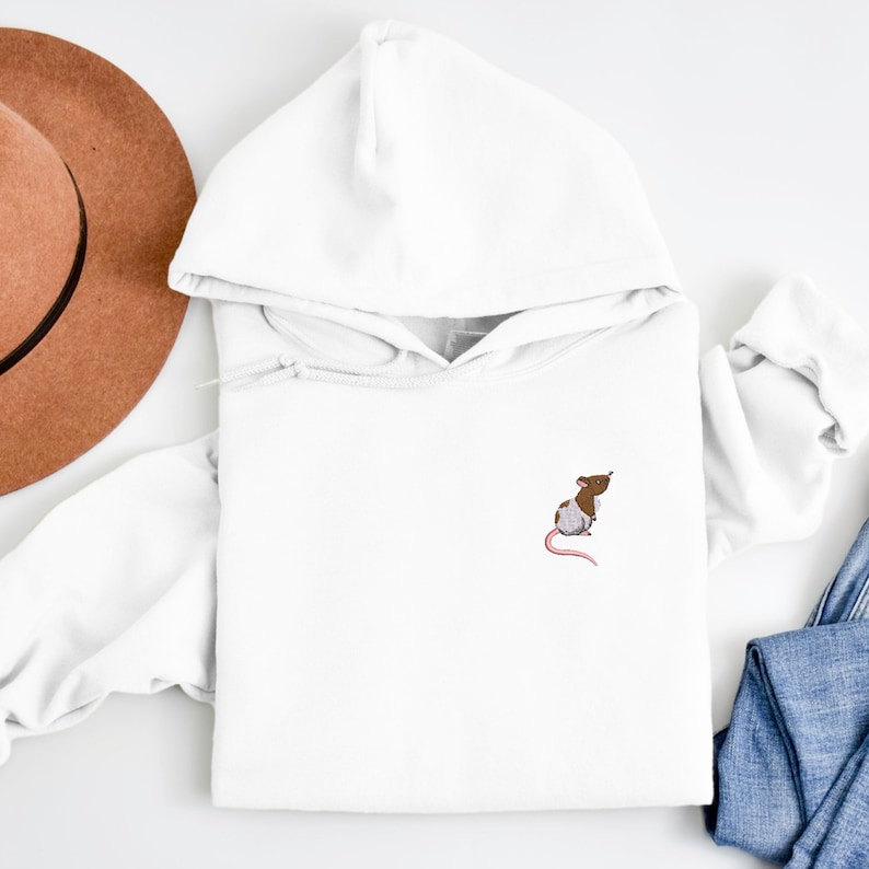 Embroidered Rat Hoodie, Rat Lover Gift, Rat Mama, Personalized Animal ...