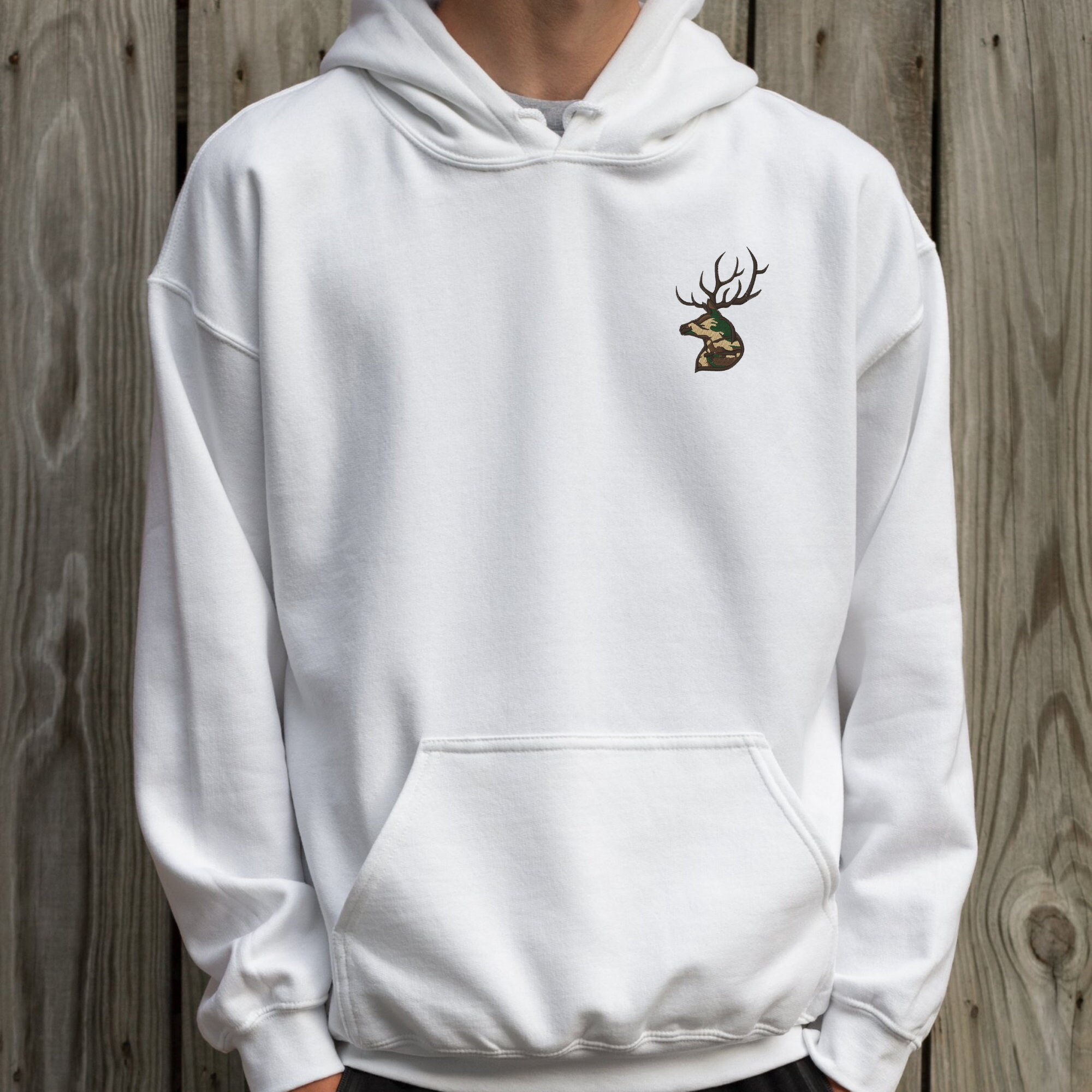 Embroidered Hunter Hoodie Camouflage Deer Sweatshirt - Etsy UK
