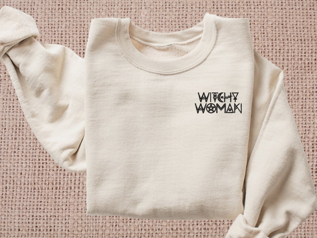Embroidered Witchy Woman Sweatshirt: Pagan Wiccan Crewneck - Etsy