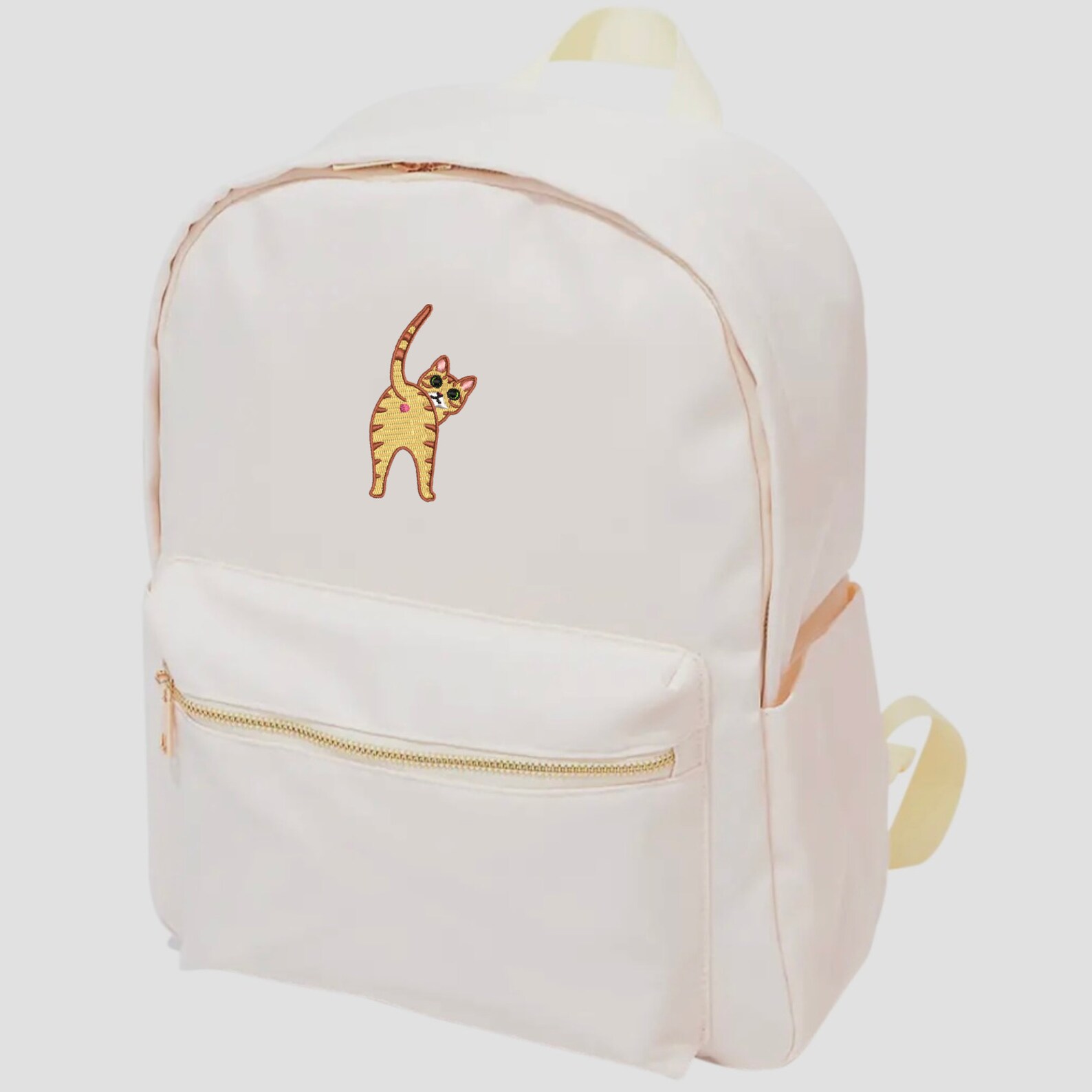 Orange Cat Backpack, Embroidered Funny Orange Cat Backpack, Custom ...