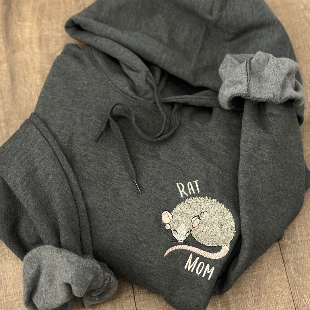 Embroidered Fancy Rat Hoodie, Rat Dad Sweatshirt, Rodent Lover, Custom ...