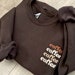 Embroidered Coffee Sweatshirt: Trendy Tonal Crewneck - Etsy