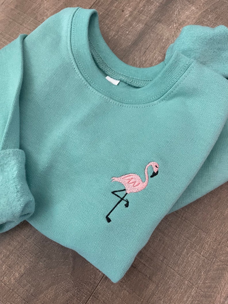 Kids Flamingo Sweatshirt, Toddler and Youth Embroidered Flamingo ...
