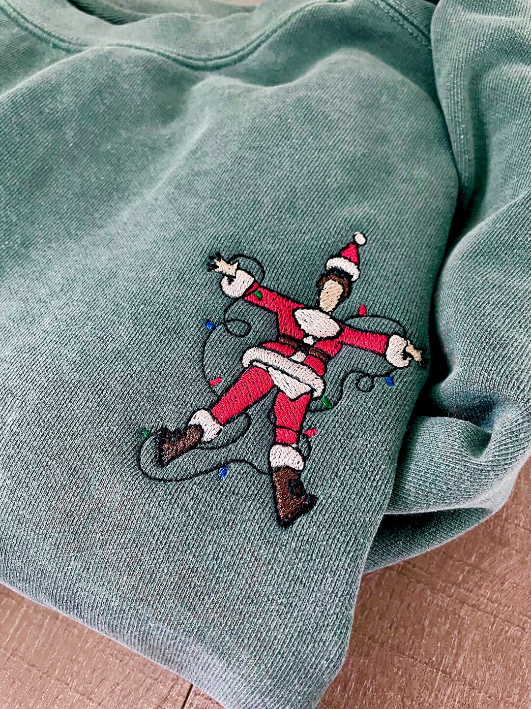 Funny Embroidered Santa Sweatshirt: Funny Electrocuted Santa Christmas ...