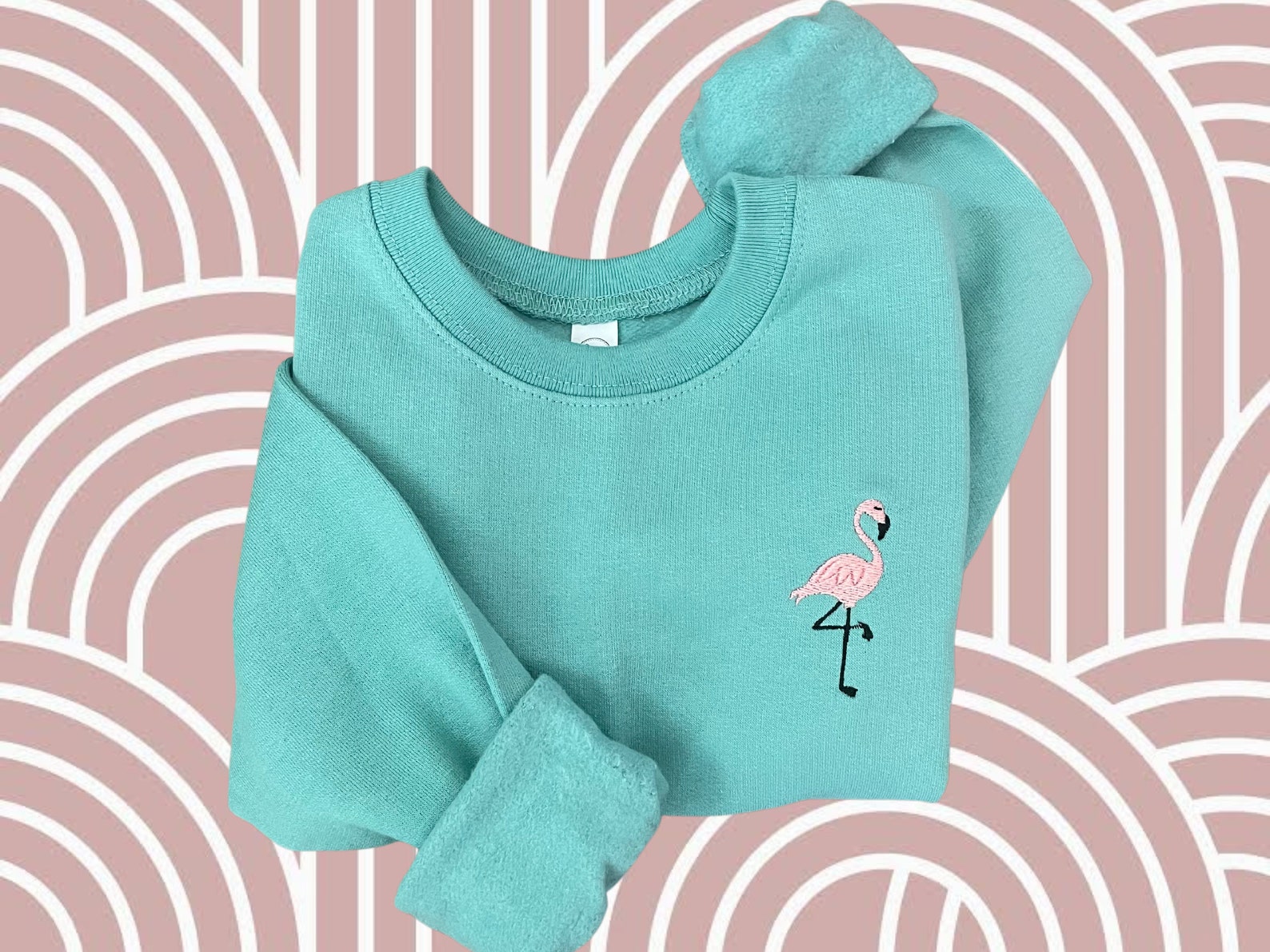 Kids Flamingo Sweatshirt, Toddler and Youth Embroidered Flamingo ...