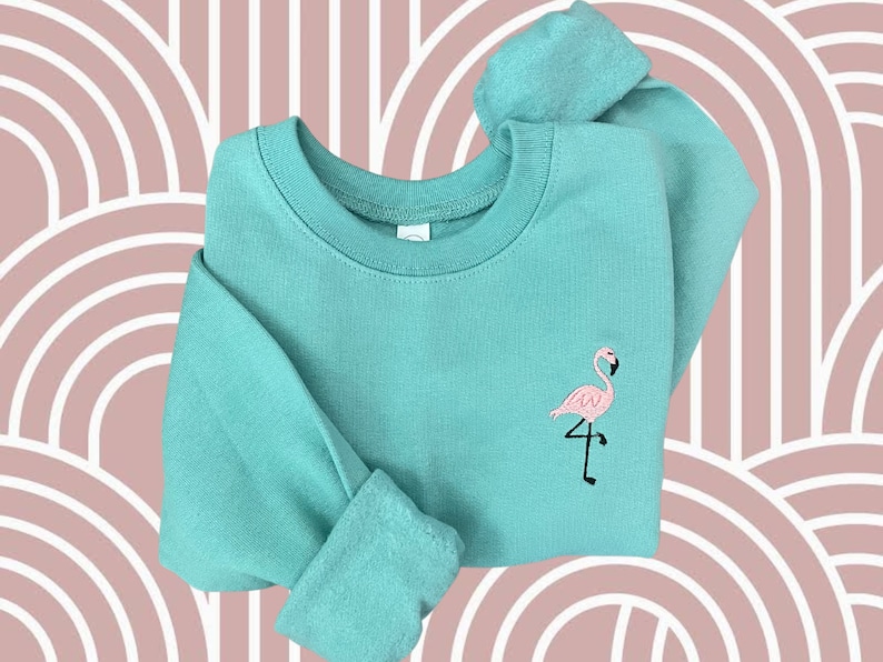Kids Flamingo Sweatshirt, Toddler and Youth Embroidered Flamingo ...