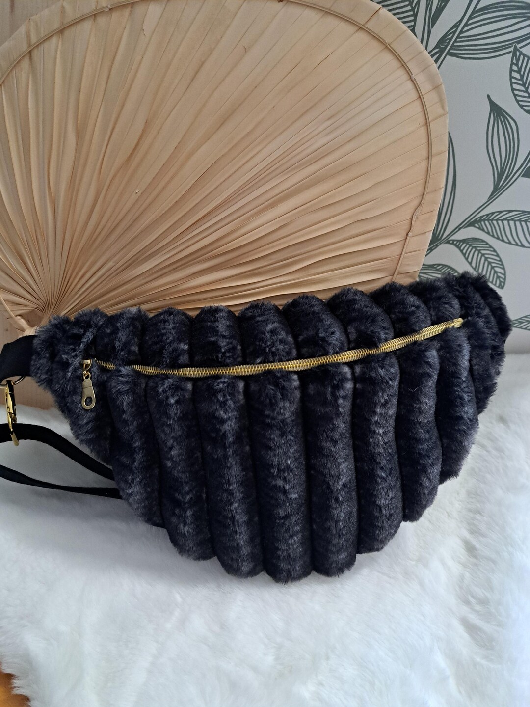 Black Faux Fur Fanny Pack - Etsy