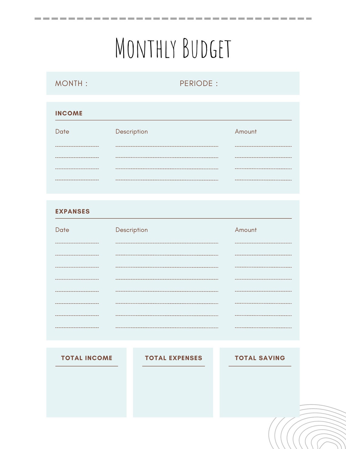 Aesthetic Monthly Budget Planner; Blue Budget Planner; Instant Download ...