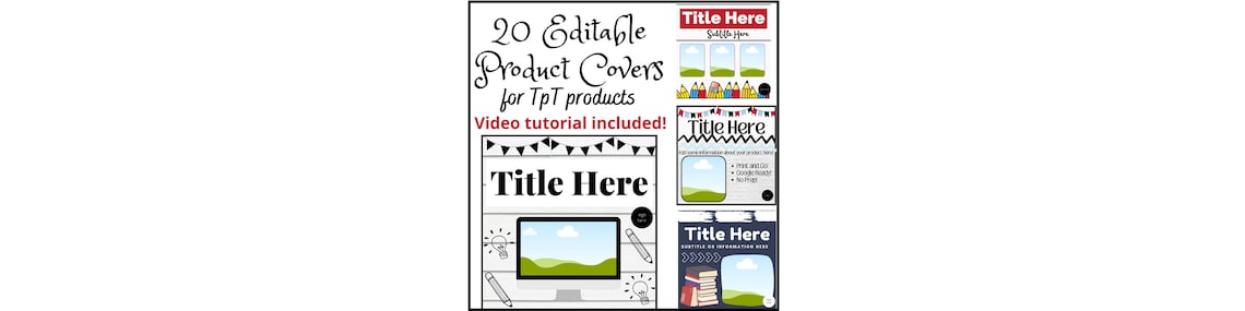 20 Editable Tpt Product Cover Templates ~ Created in Canva - Etsy