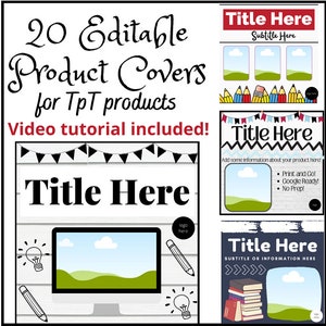 20 Editable Tpt Product Cover Templates ~ Created in Canva - Etsy