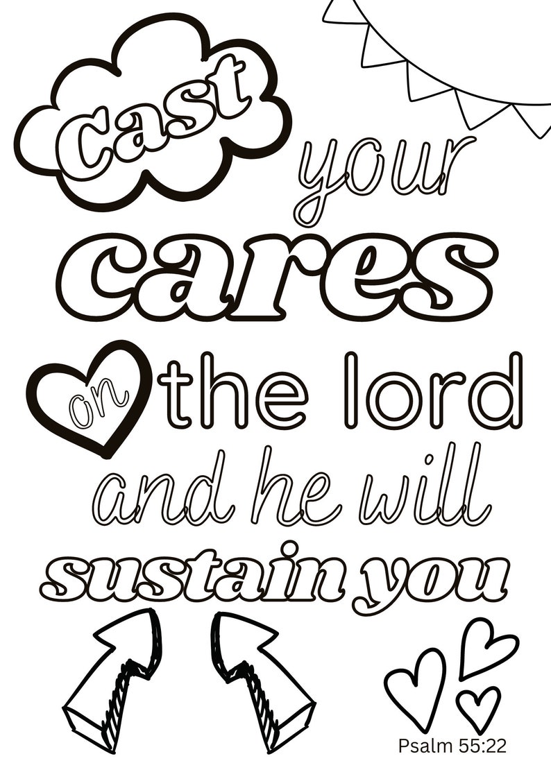 Bible Verse Coloring Pages With Scriptures on Overcoming Anxiety - Etsy