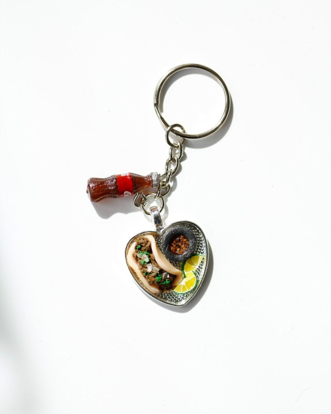Heart Shaped Taco Keychain With Soda Charm: Handmade by Ahliyah Crafts ...