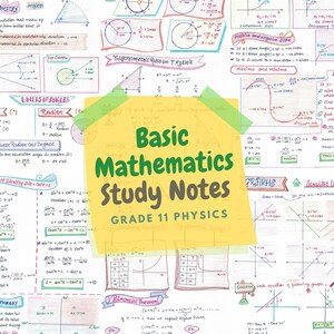 Basic Math Trigonometry Graphs Grade 11 Physics Handwritten Color Study ...