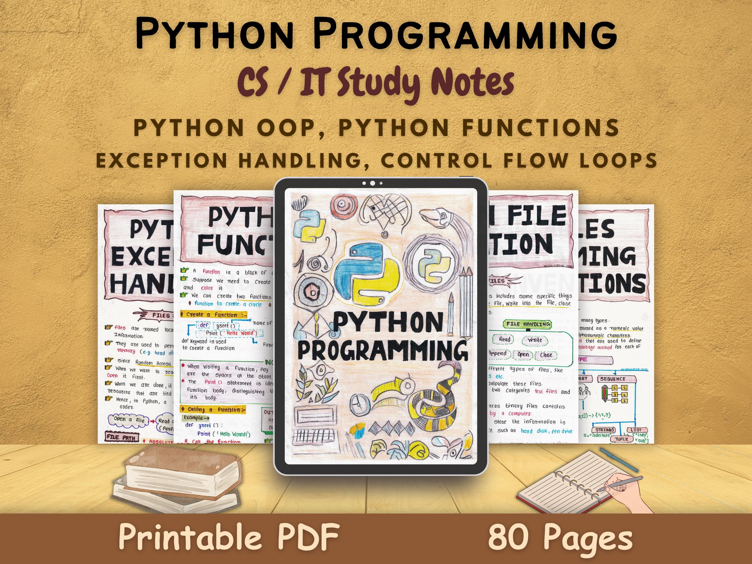 Python Programming Aesthetic Notes PDF | Handwritten Computer Science ...