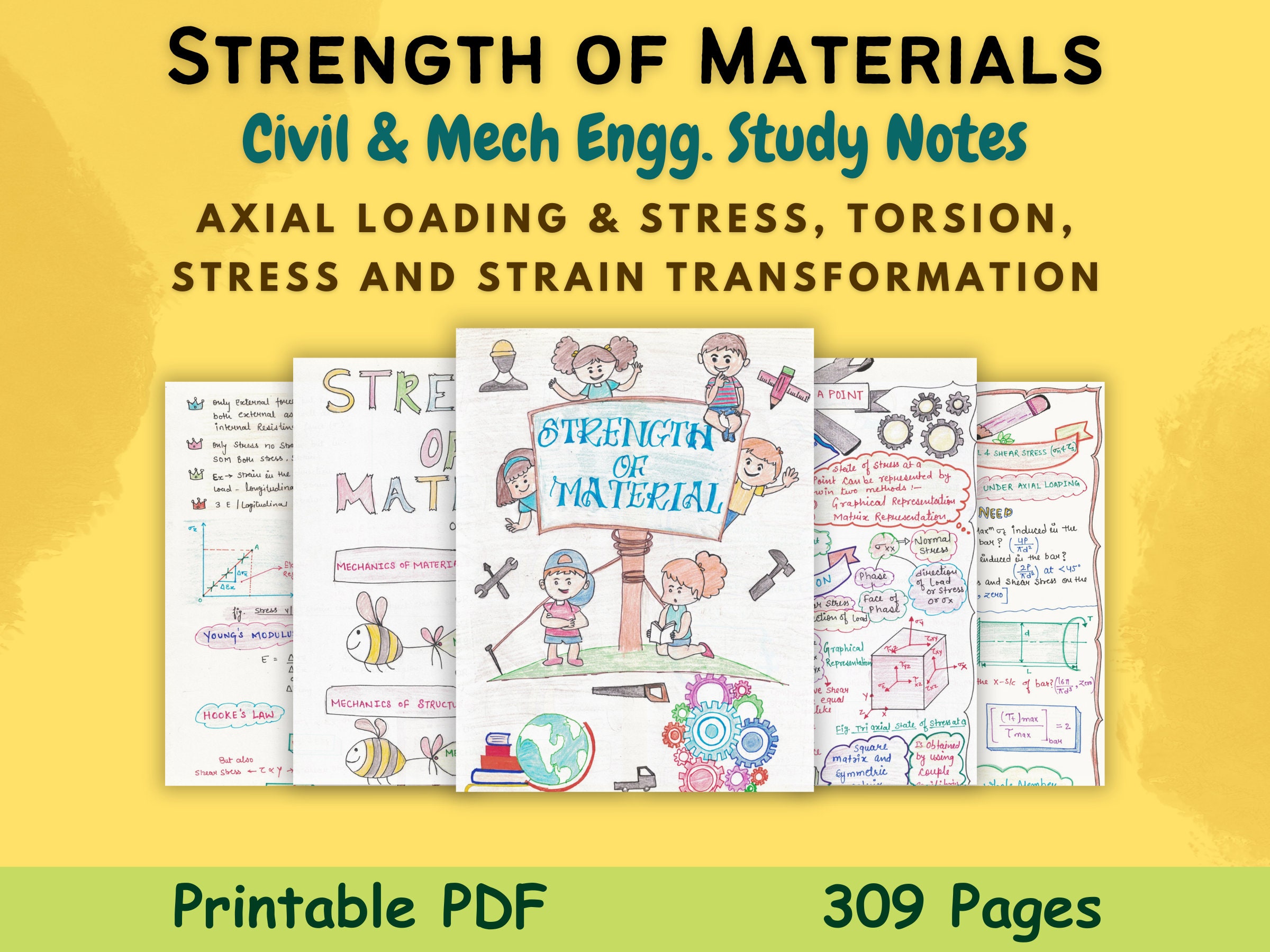 Strength of Materials Study Notes Ideal for Mechanical & Civil ...