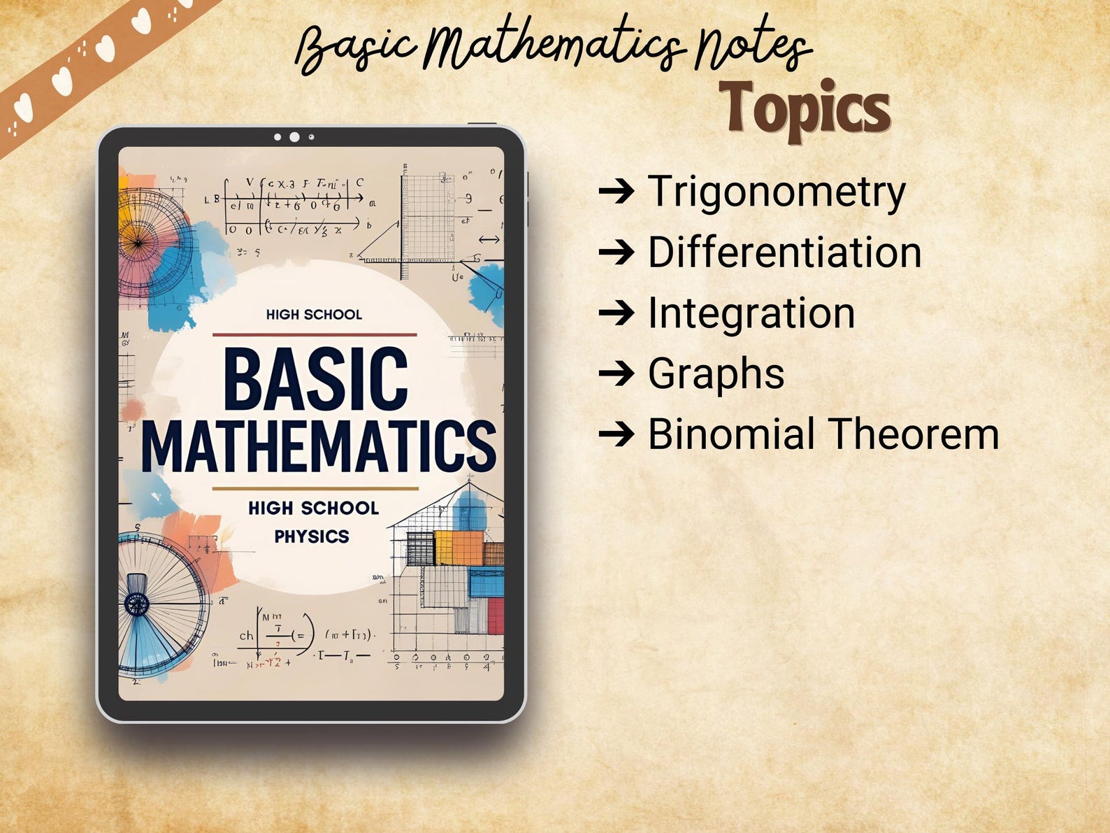 Basic Math | Trigonometry | Graphs - Grade 11 Physics Handwritten Color ...