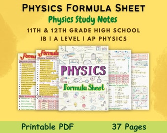 Physics 1 Final 2 PAGE CHEAT SHEET - Etsy Canada