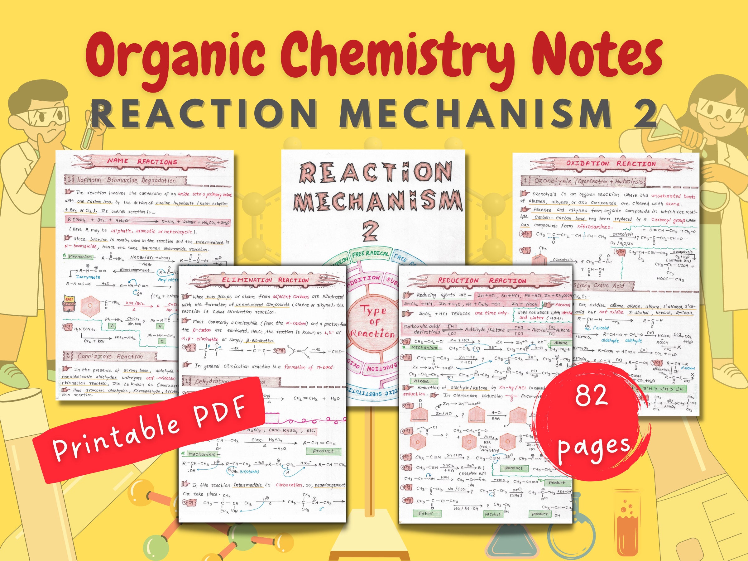Reaction Mechanism 2 Organic Chemistry Grade 12 Handwritten Color Study ...
