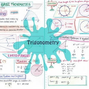 Basic Math | Trigonometry | Graphs - Grade 11 Physics Handwritten Color ...