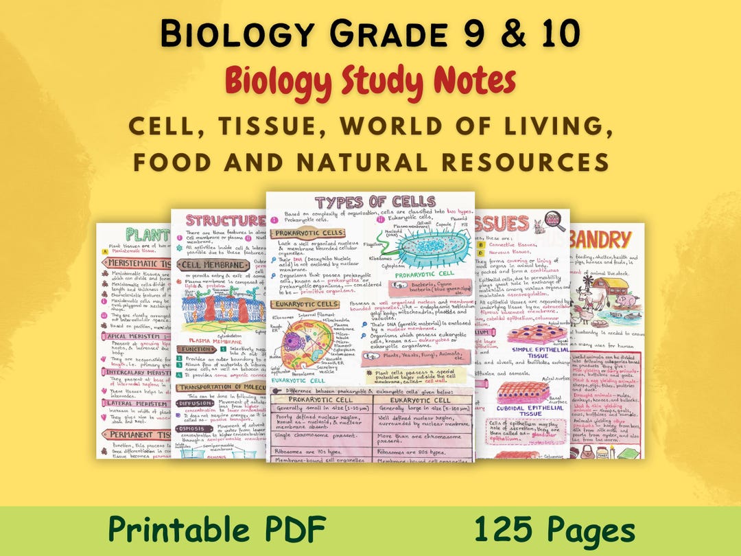 Biology Aesthetic Notes for High School Biology Grade 9th & 10th ...