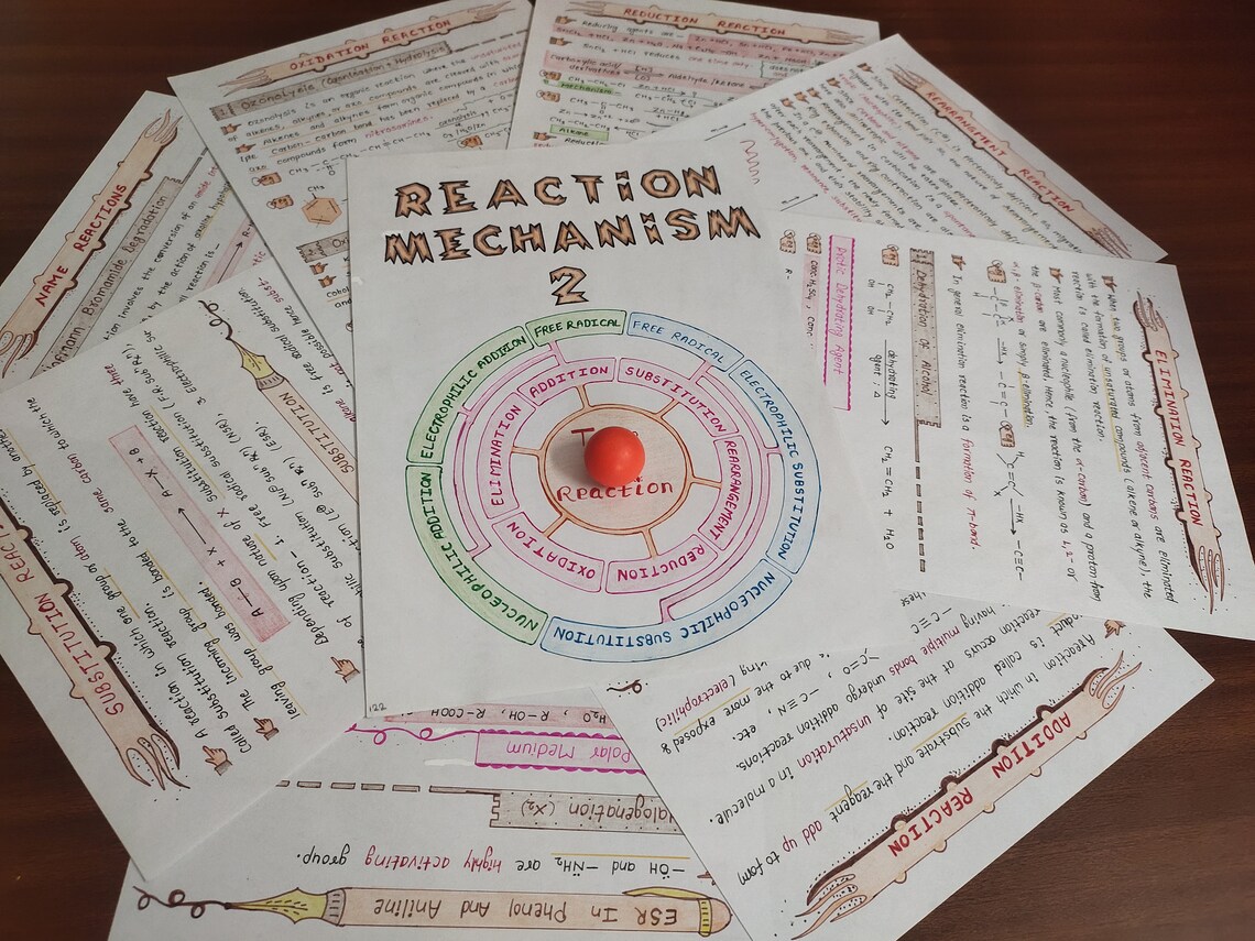 Reaction Mechanism 2 Organic Chemistry Grade 12 Handwritten Color Study ...
