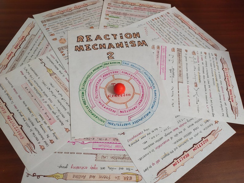 Reaction Mechanism 2 Organic Chemistry Grade 12 Handwritten Color Study ...