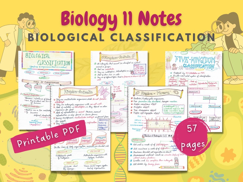 Biological Classification five Kingdom Grade 11 Biology - Etsy