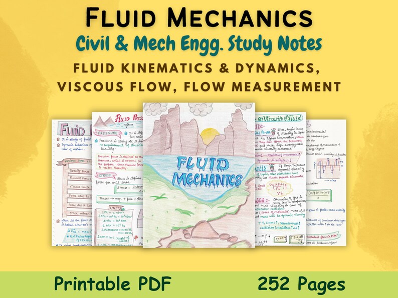 Fluid Mechanics Study Notes Civil & Mechanical Engineering, STEM ...