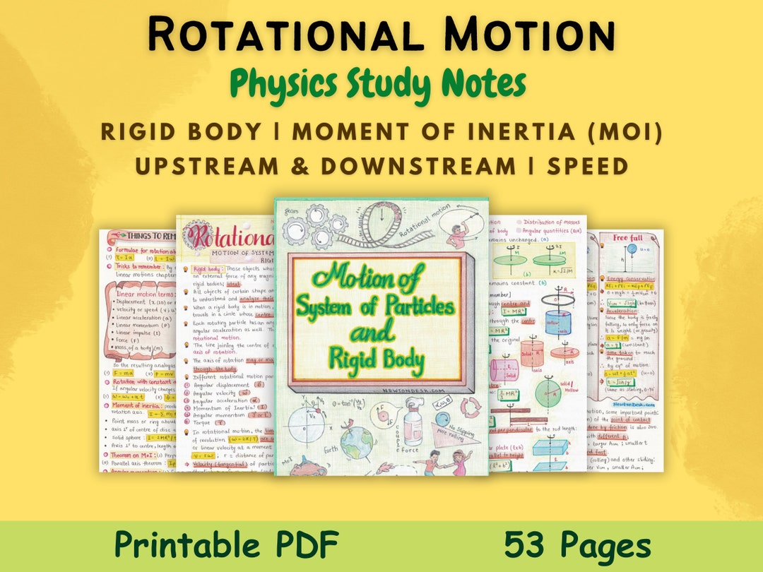 Rotational Motion Study Notes PDF | for 11 & 12 Grade High School ...