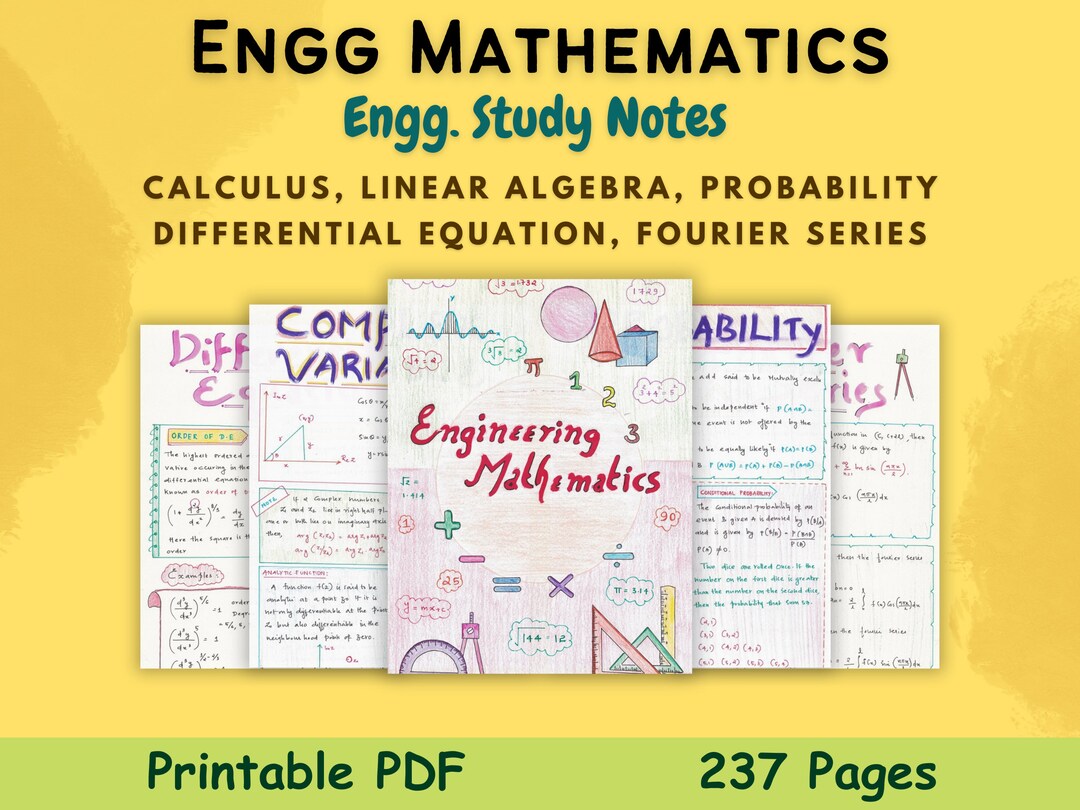 Engineering Math Study Notes PDF | for FE and STEM Mathematics Includes ...