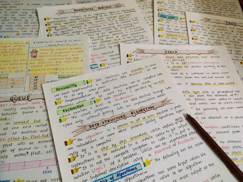 Data Structure and Algorithm Note Aesthetic Study Notes for Computer ...