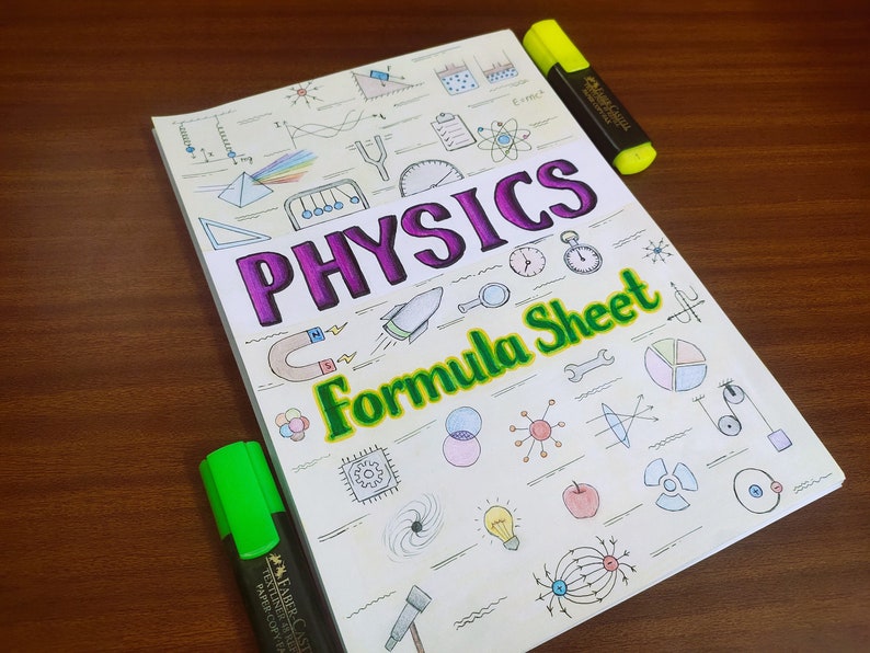 Physics Formula Sheet | for 11th and 12th Grade High School Students ...