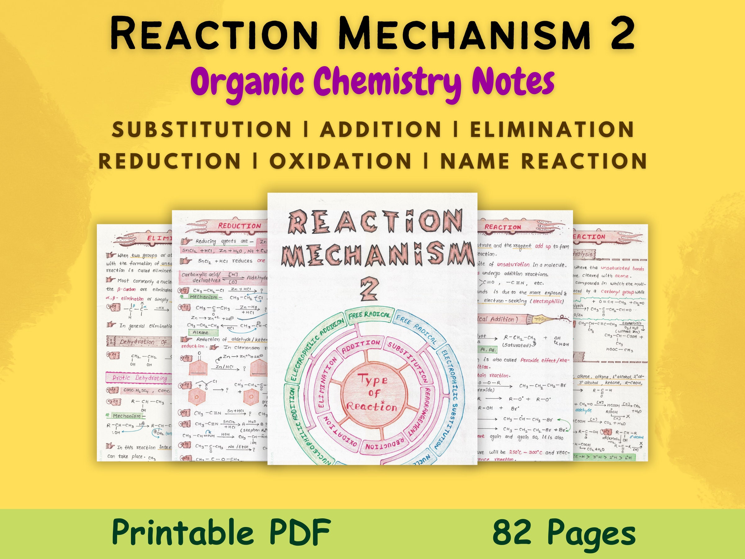 Reaction Mechanism 2 | Organic Chemistry | Grade 12 Handwritten Color ...