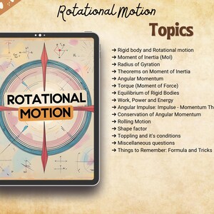 Rotational Motion Study Notes PDF | for 11 & 12 Grade High School ...