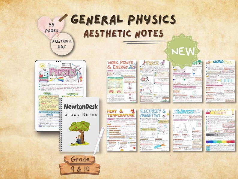 General Physics Aesthetic Notes for High School Physics Grade 9th ...