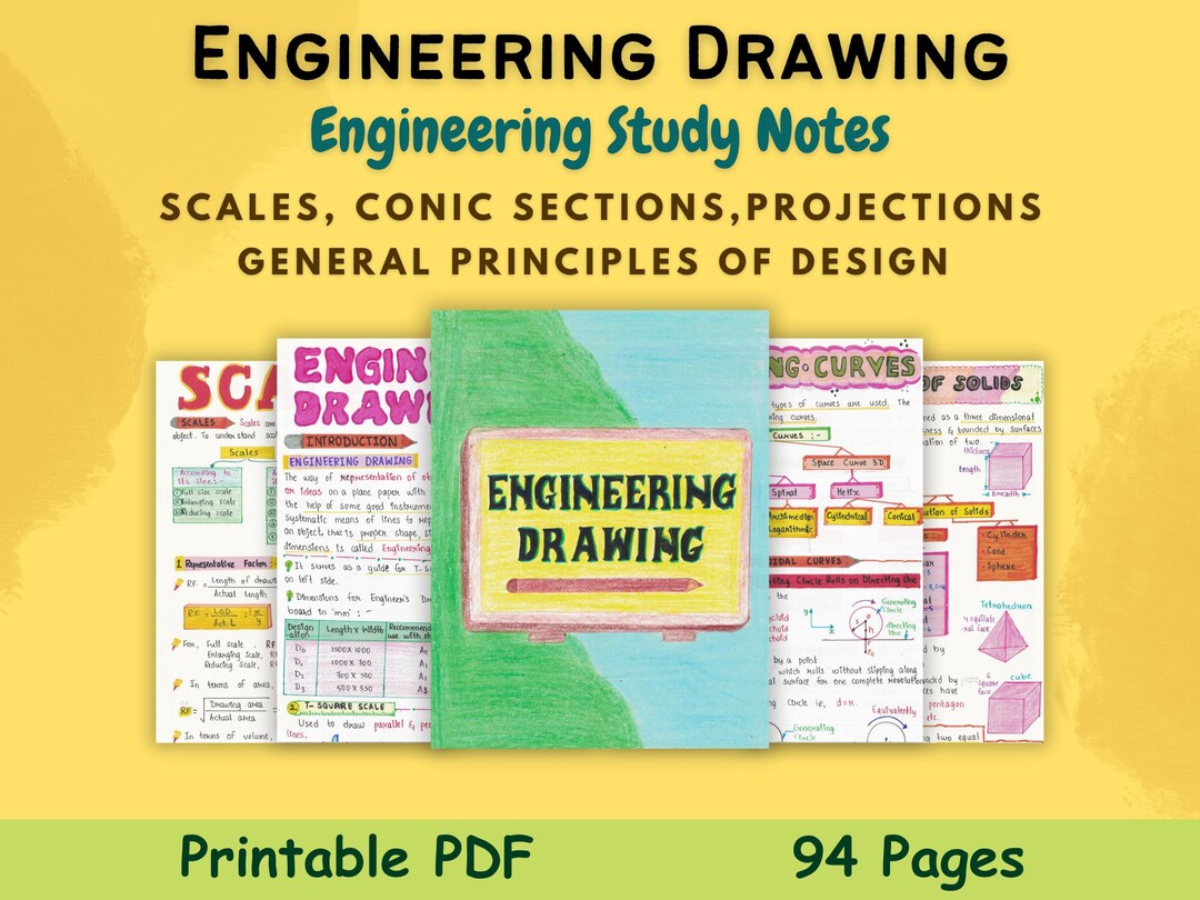 Engineering and Technical Drawing Study Notes for Mechanical, Civil ...