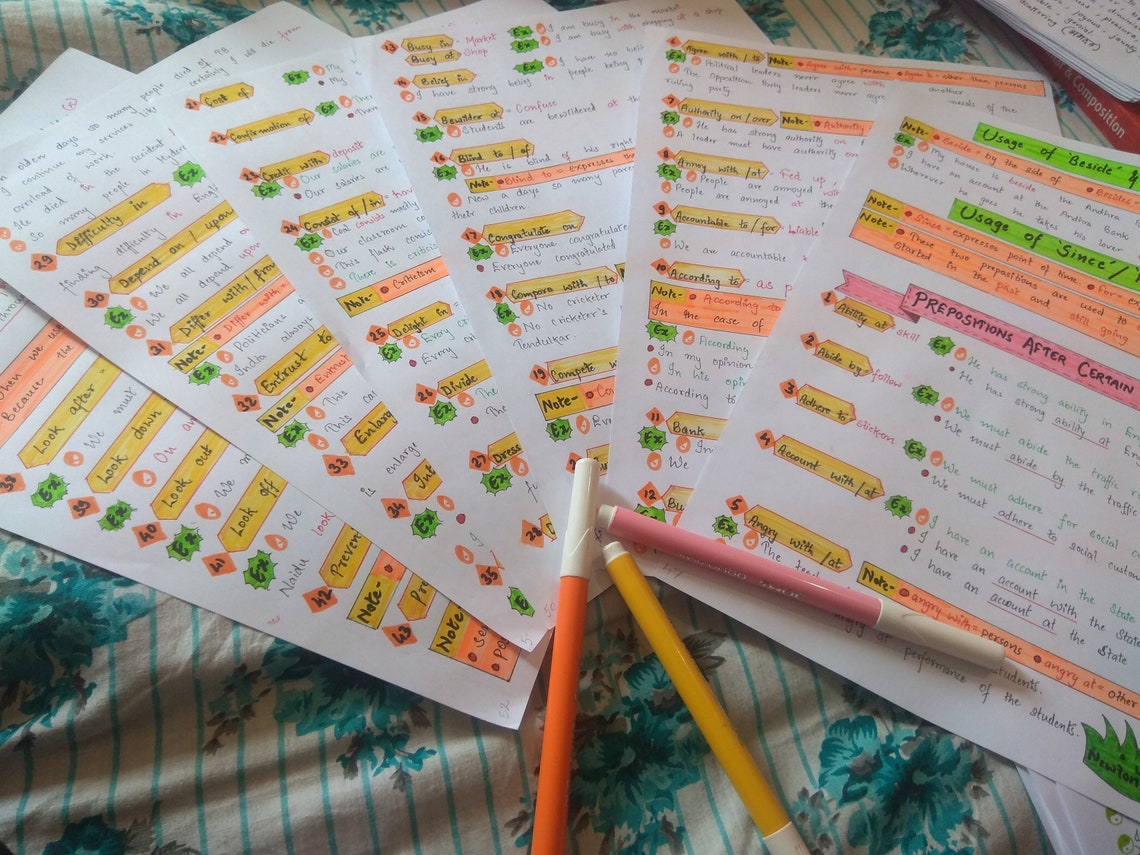 Learn English Grammar Study Notes PDF | Verb, Sentence, Articles, Parts ...